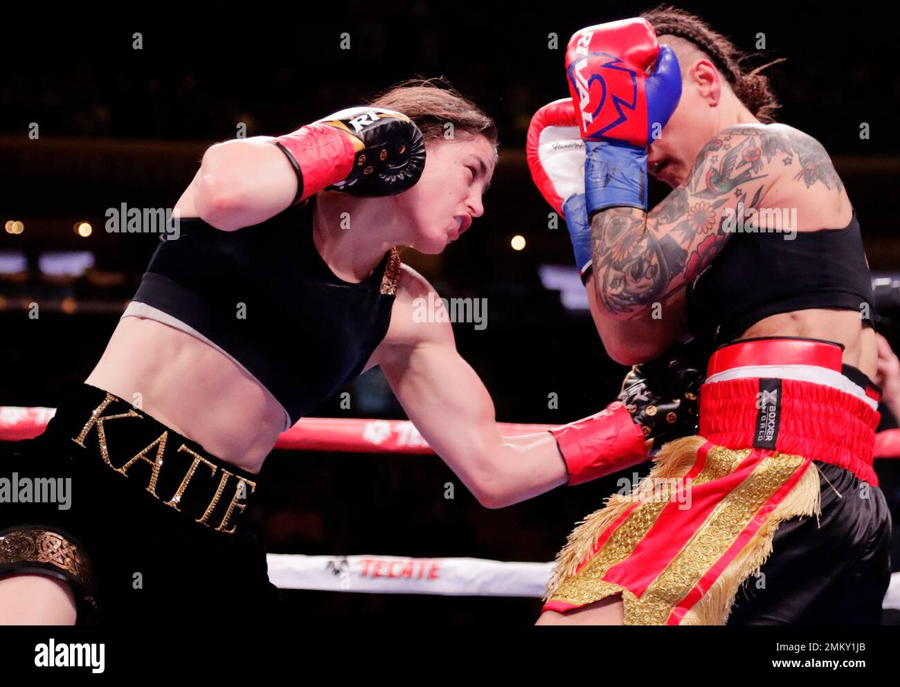 Ireland's Katie Taylor, left, punches Finland's Eva Wahlstrom during ...