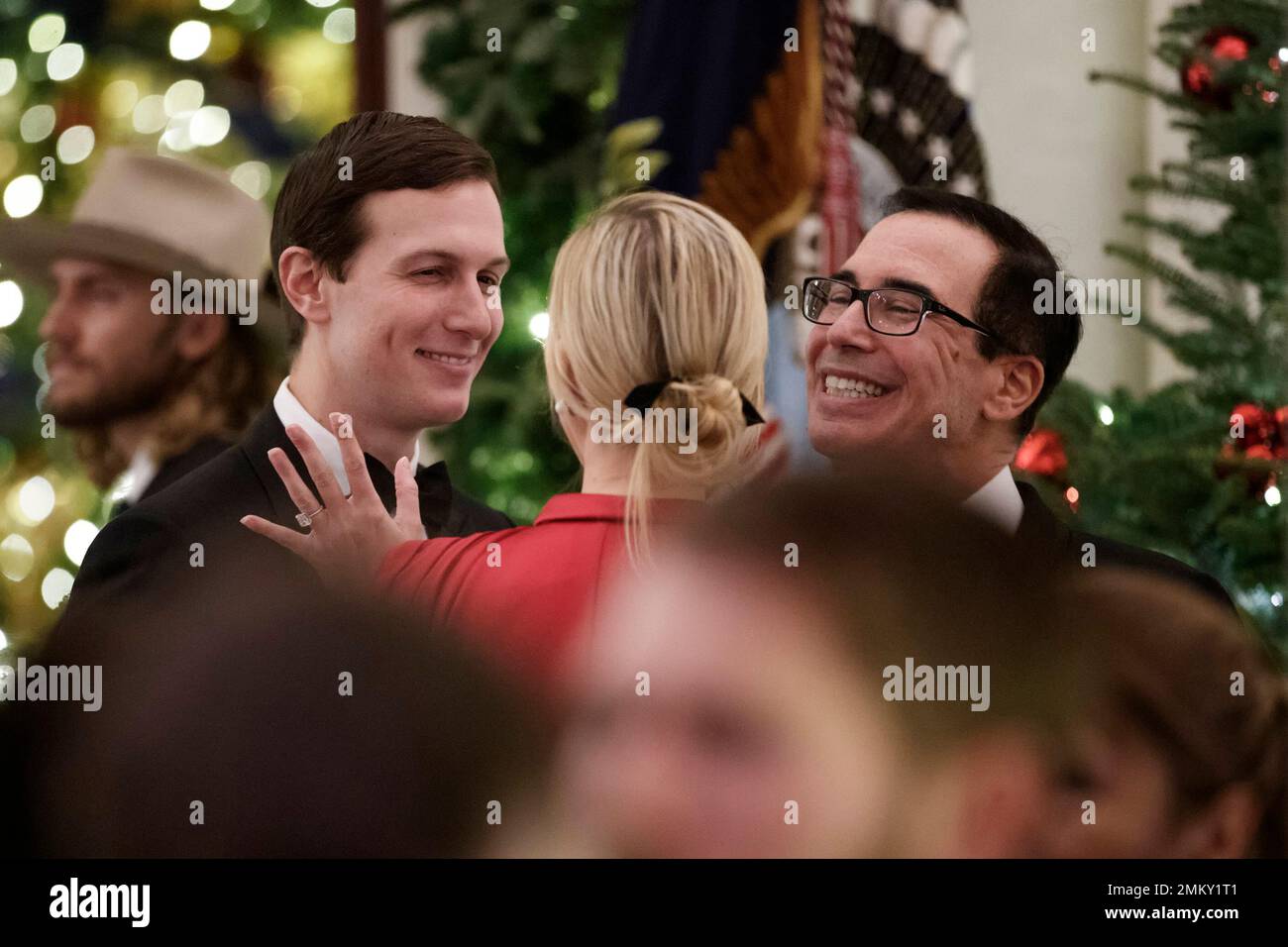 From left, White House senior adviser Jared Kushner, Ivanka Trump, the ...