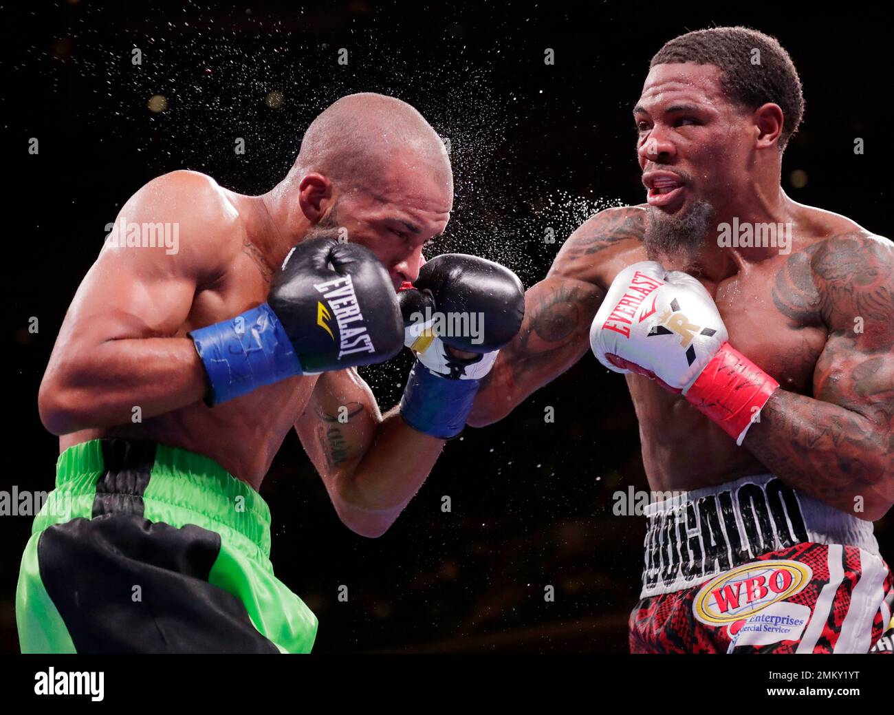 Lamont Roach Jr., right, punches Puerto Rico's Albert Mercado during ...