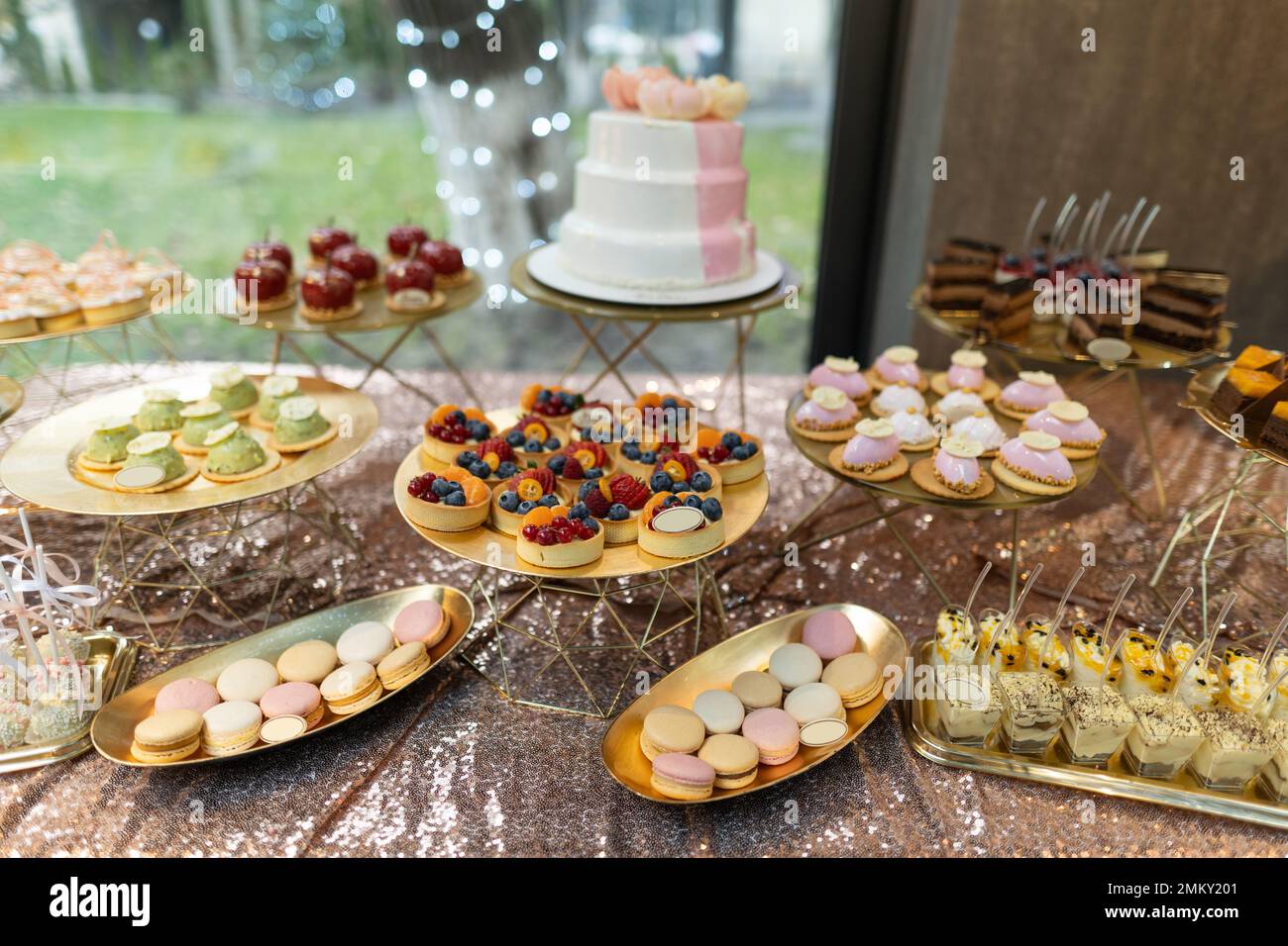 delicious sweet dessert candy bar on celebration Stock Photo - Alamy