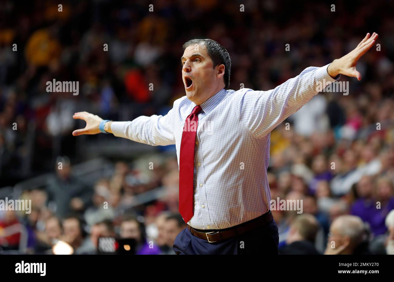 Iowa State head coach Steve Prohm directs his players during the second ...