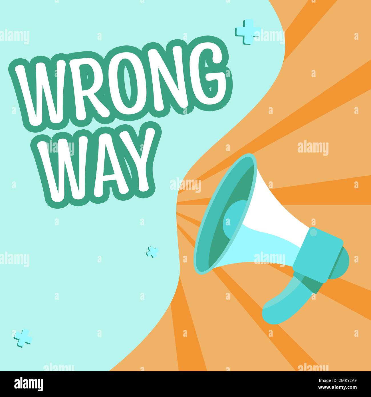 Sign displaying Wrong Way. Concept meaning taking an unsuitable or ...