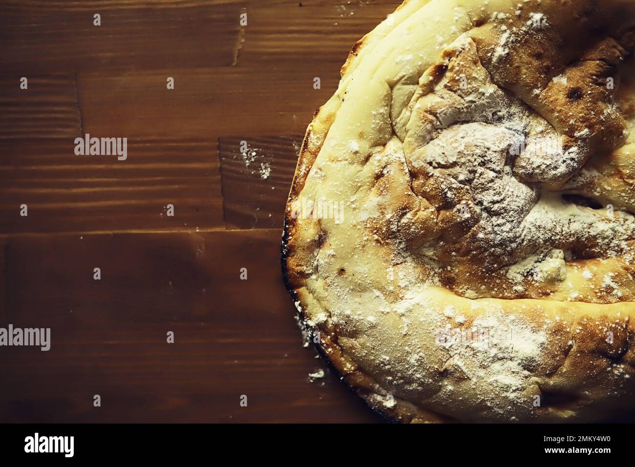 Lavash from whole grain durum flour. Handmade fresh pastries. Flour ...