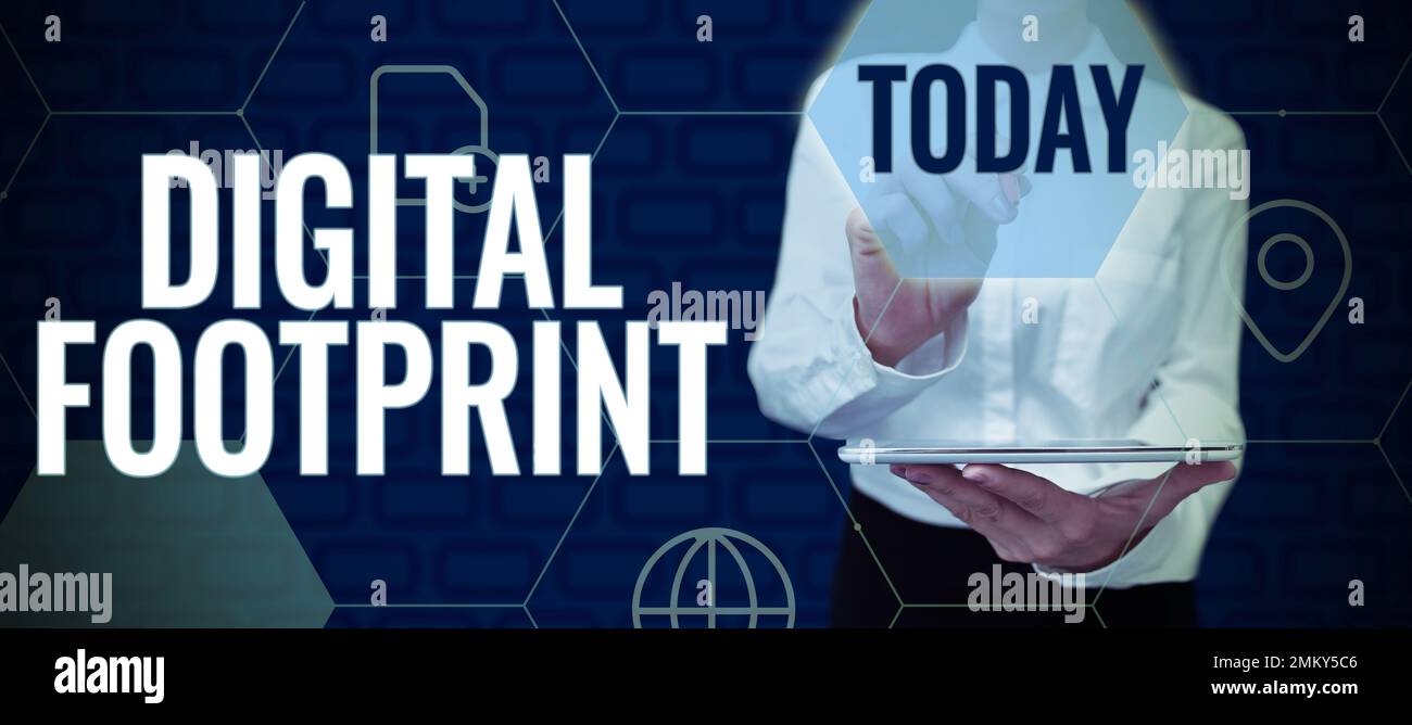 Text showing inspiration Digital Footprint. Word Written on uses ...