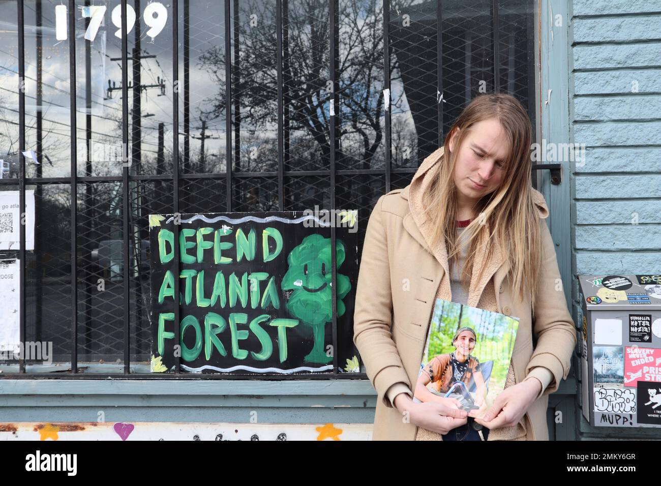 Vienna holds a photo of her slain partner Tortuguita in Atlanta on ...