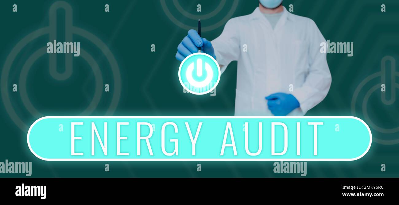 Text sign showing Energy Audit. Business overview assessment of the ...