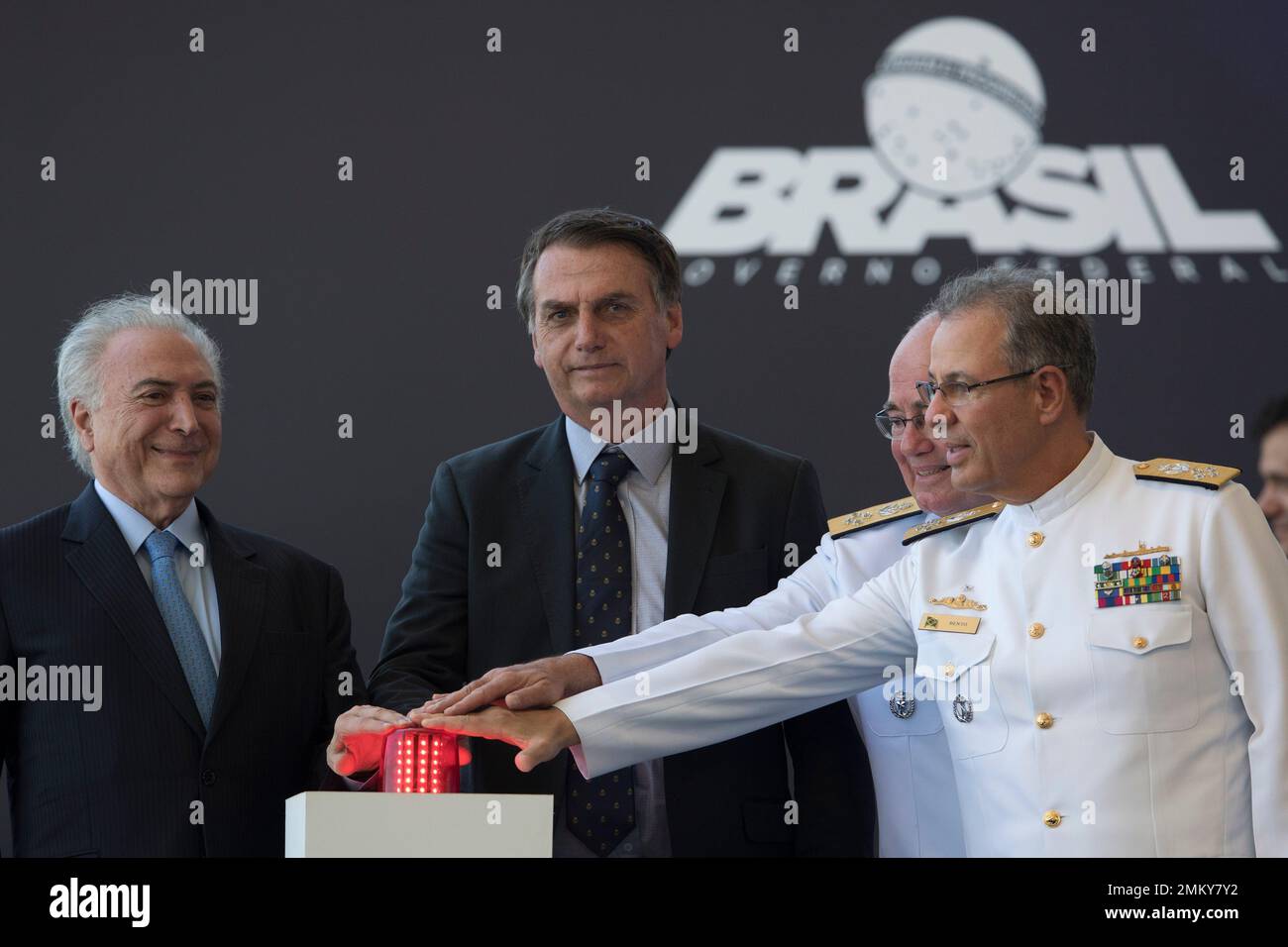 Brazil's President Michel Temer, left, the Brazil's President-elect ...