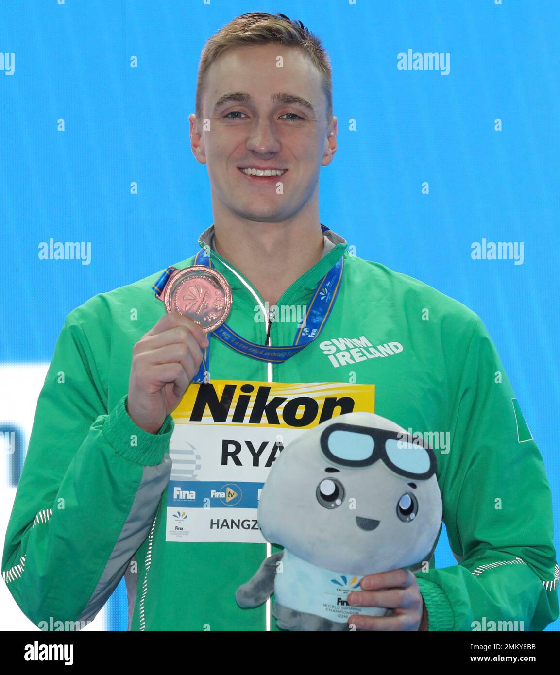 Bronze medalist Ireland's Shane Ryan poses during ceremonies for the ...