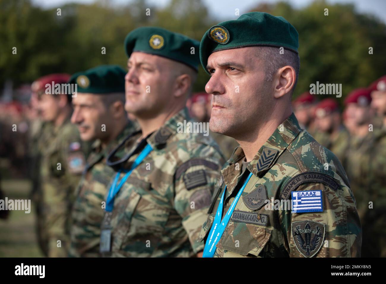 A group of Greek Paratroopers stand in formation during the opening ...