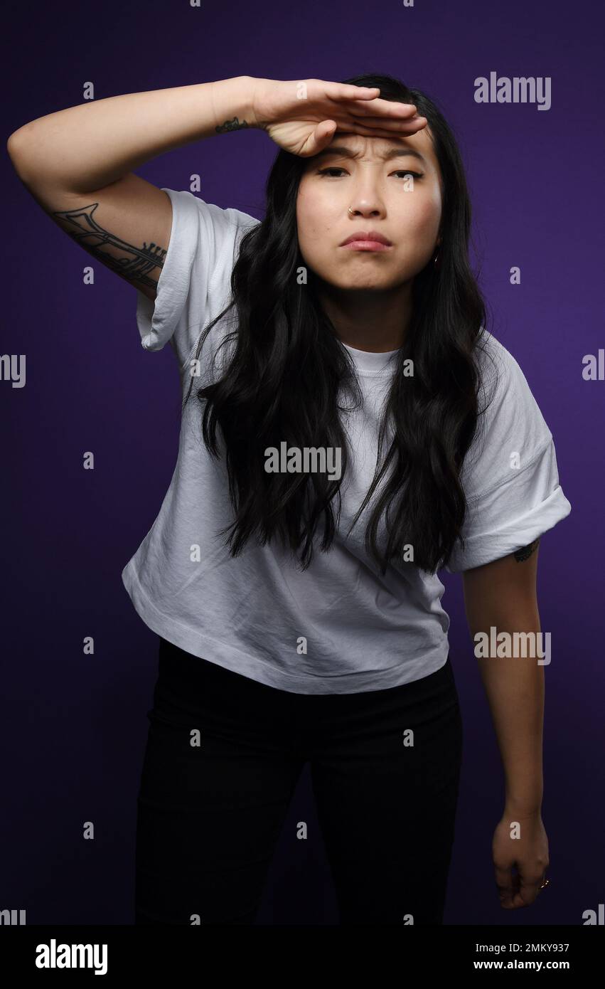 In this Dec. 5, 2018 photo, actress-rapper Awkwafina poses for a ...