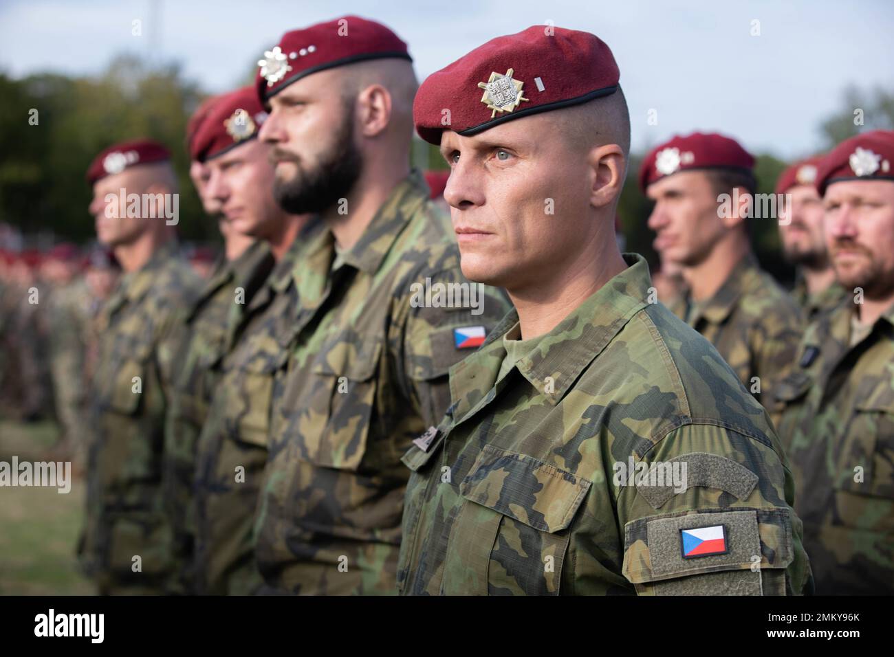 A group of Czech Paratroopers stand in formation during the opening ...