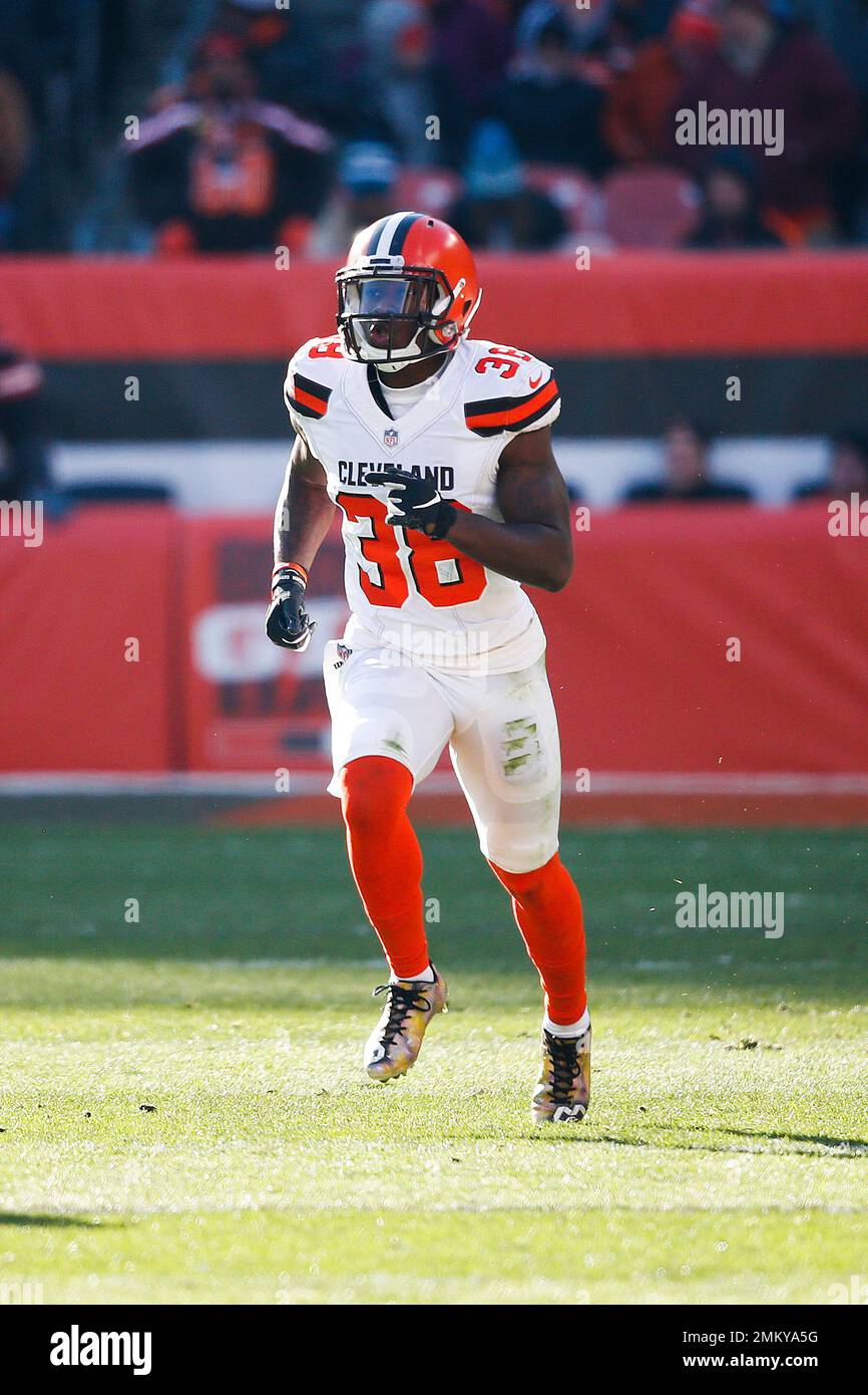 Cleveland Browns defensive back T.J. Carrie plays against the Carolina ...