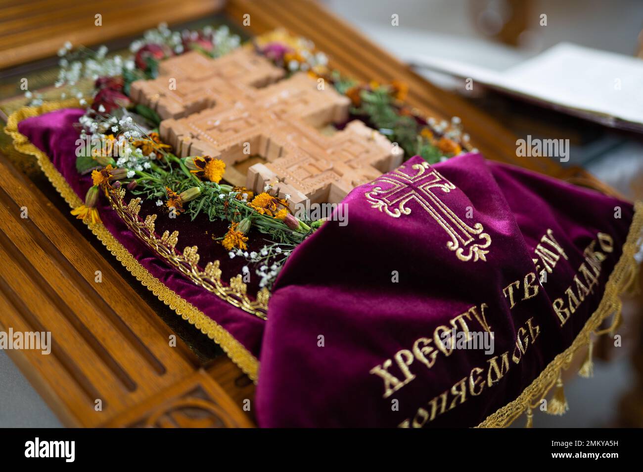 church accessories for the priest's service are made of gold Stock ...