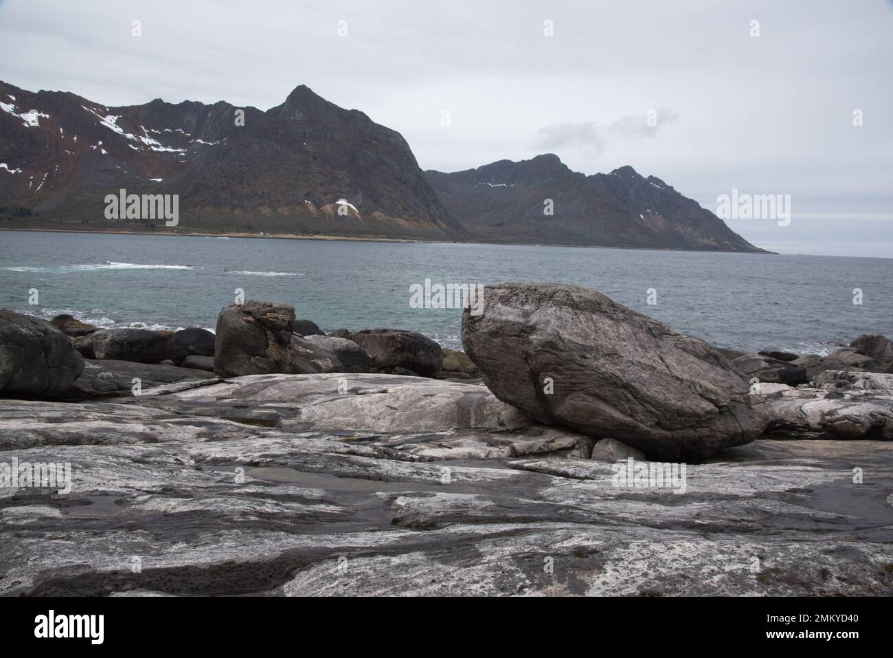 flat granite rock touching Stein- and Ersfjorden on Norway's second ...