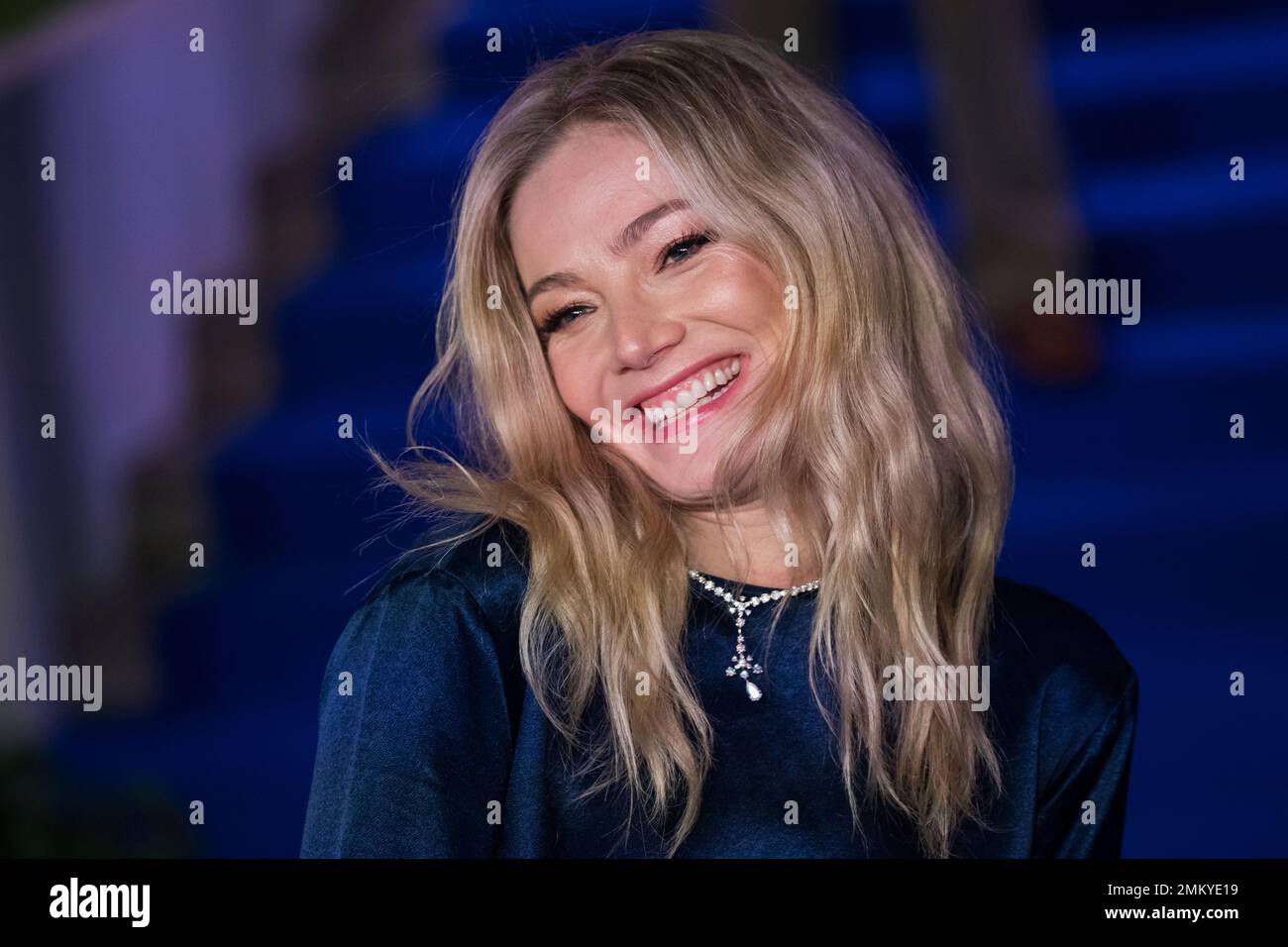 Clara Paget poses for photographers upon arrival at the 'Mary Poppins ...