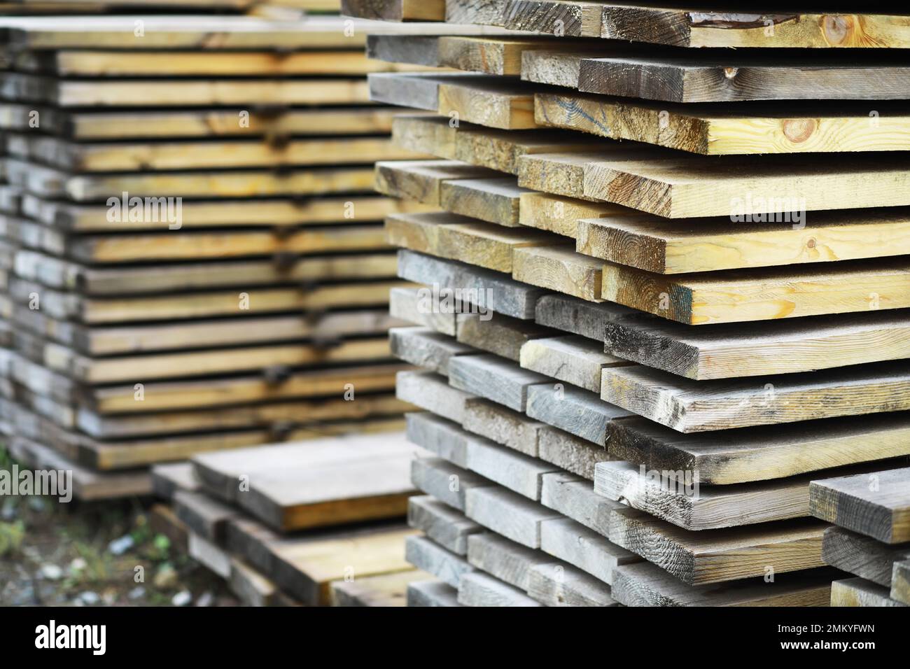 Outdoor lumber storage for the timber industry. Wood processing for ...