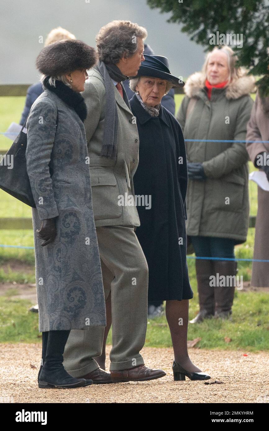 Lady Susan Hussey arrives to attend a church service with King Charles ...