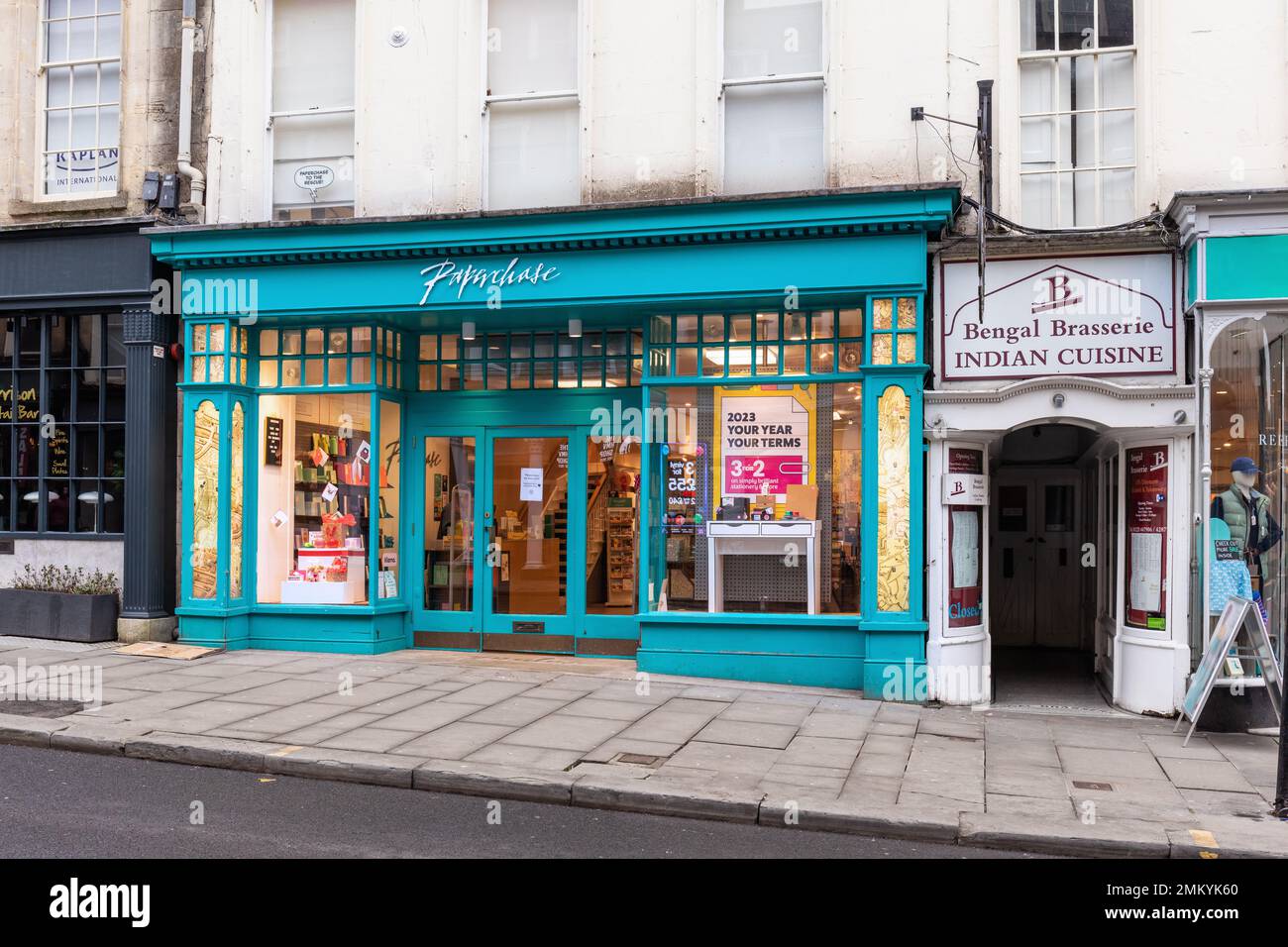 Exterior of Paperchase store in Milsom Street, Bath, Somerset, England ...