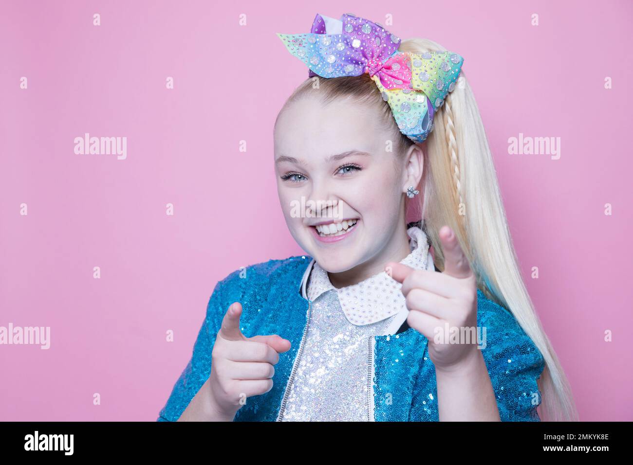 In this Dec. 10, 2018 photo, JoJo Siwa poses for a portrait in New York ...