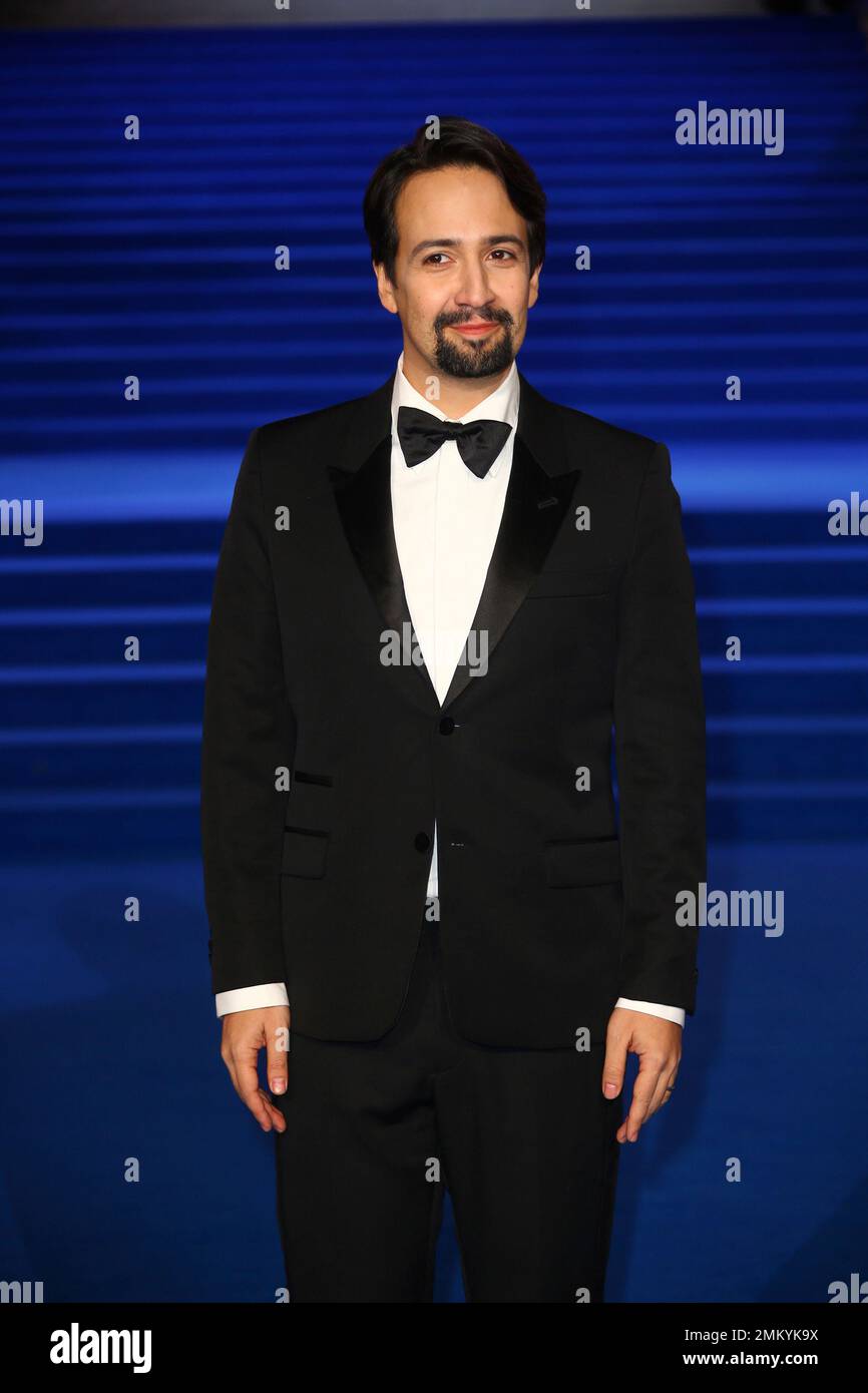 Actor Lin-Manuel Miranda poses for photographers upon arrival at the ...