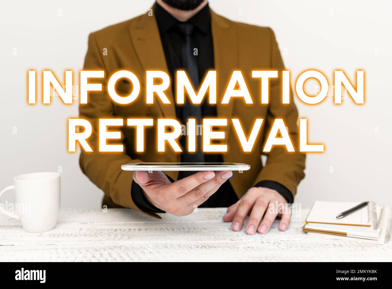 Text Caption Presenting Information Retrieval Word For A Place Where Data Are Stored And Can Be