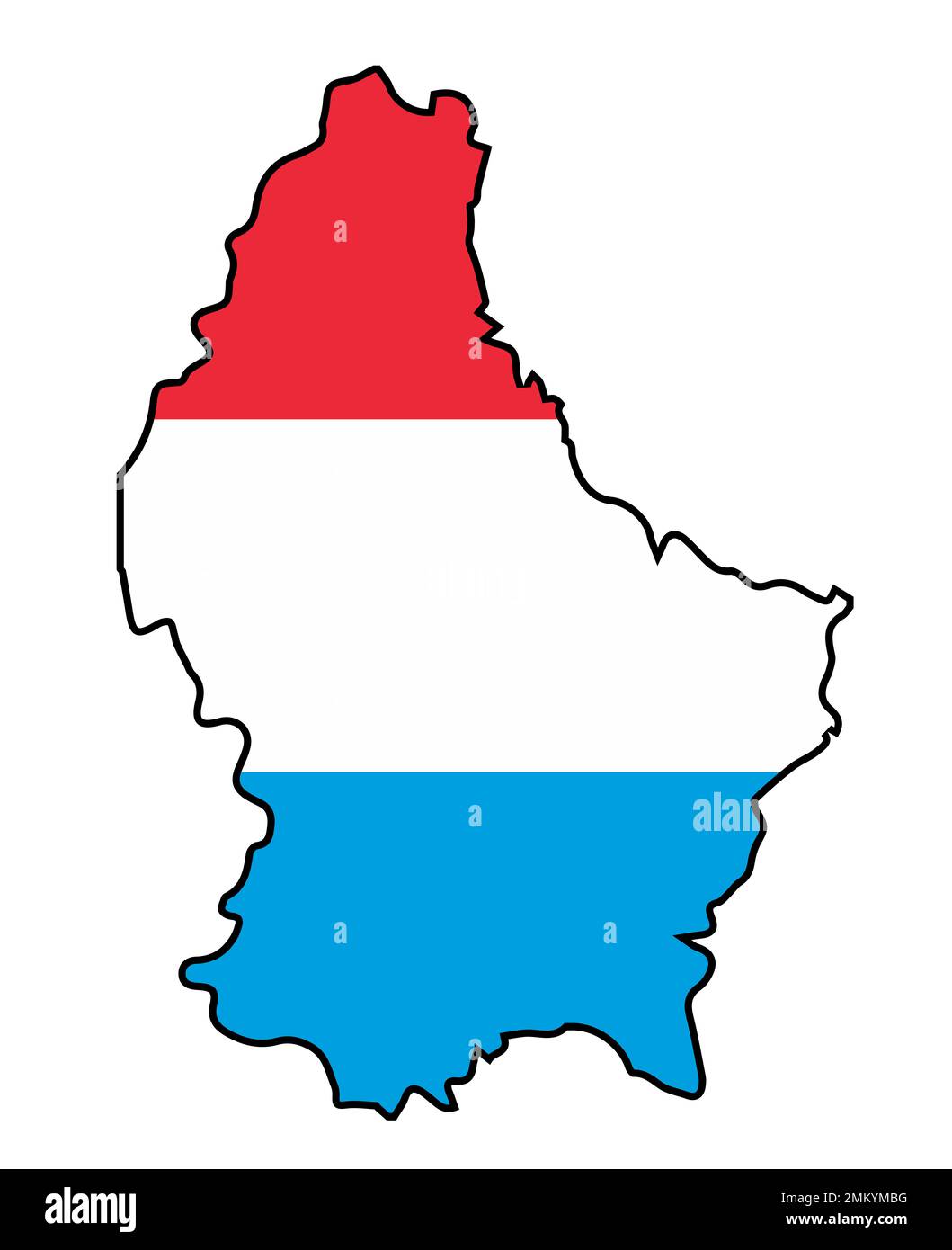Silhouette flag map of Luxembourg over a white background Stock Photo ...