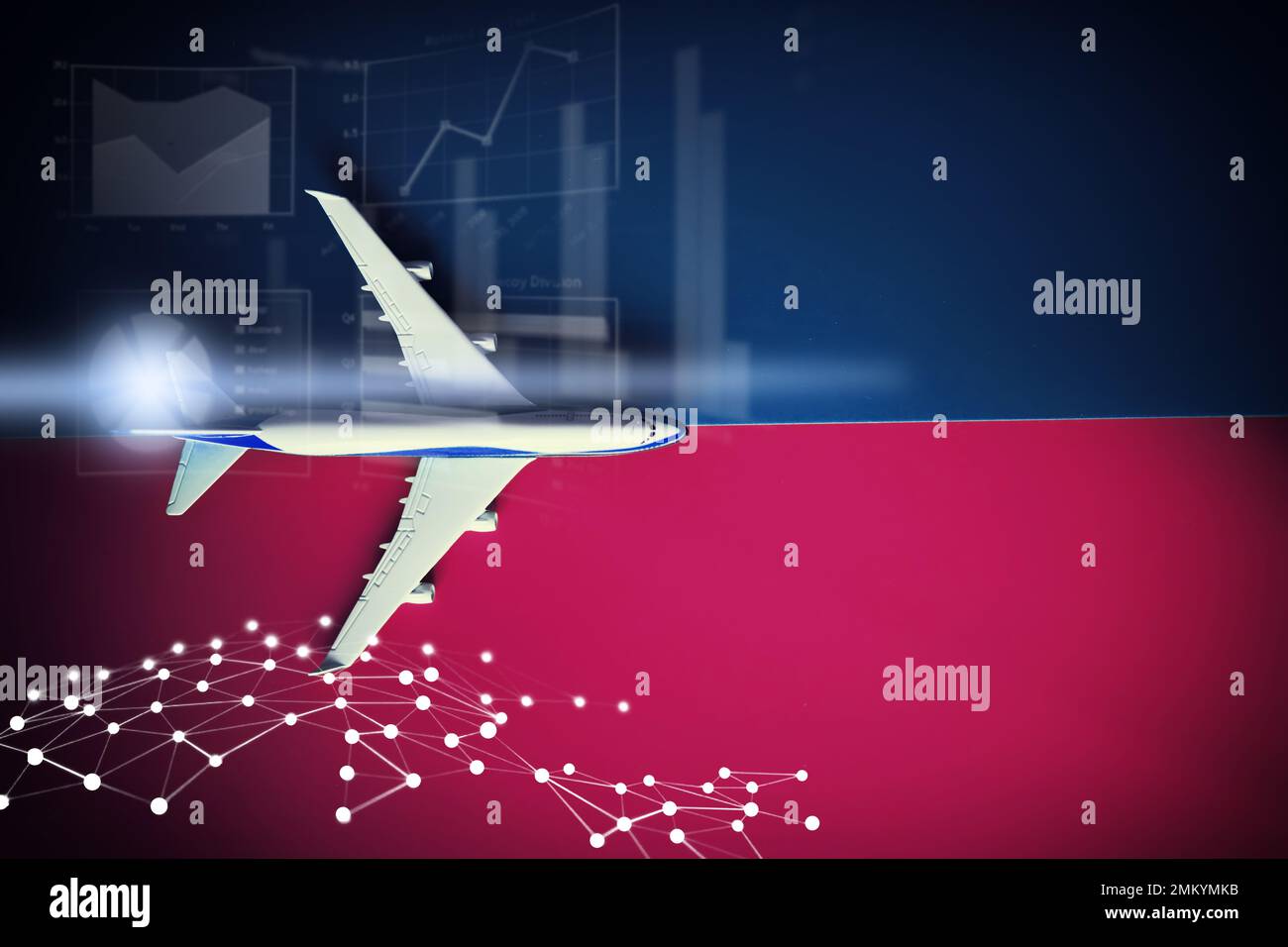 Airplane travel. Boarding pass for plane, passport and plane Stock ...