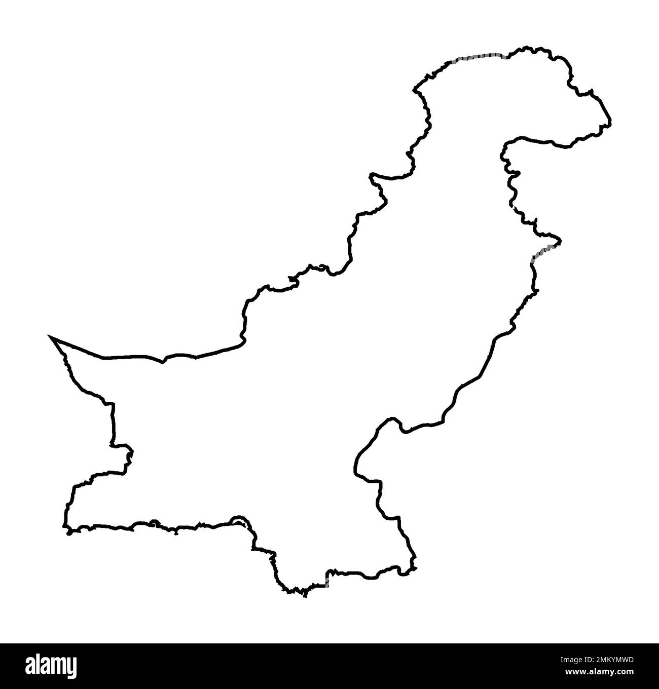 Pakistan map outline hi-res stock photography and images - Alamy