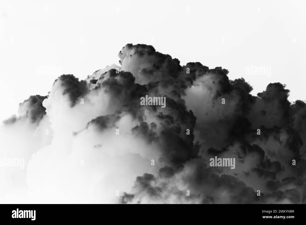 dangerous and dramatic cloud of black smoke after an explosion Stock ...