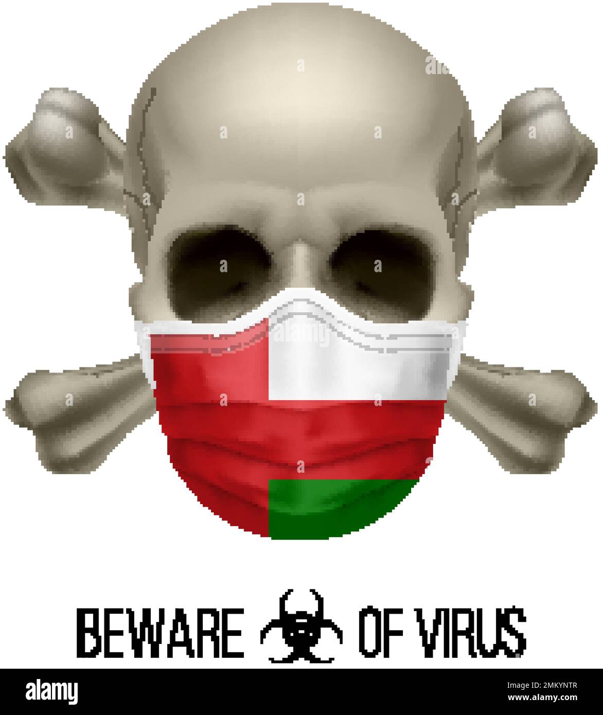 Human Skull with Crossbones and Surgical Mask in the Color of National ...