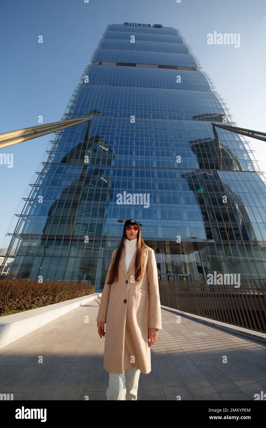 a professional female model and dancer, CityLife, Milan, Italy Stock ...