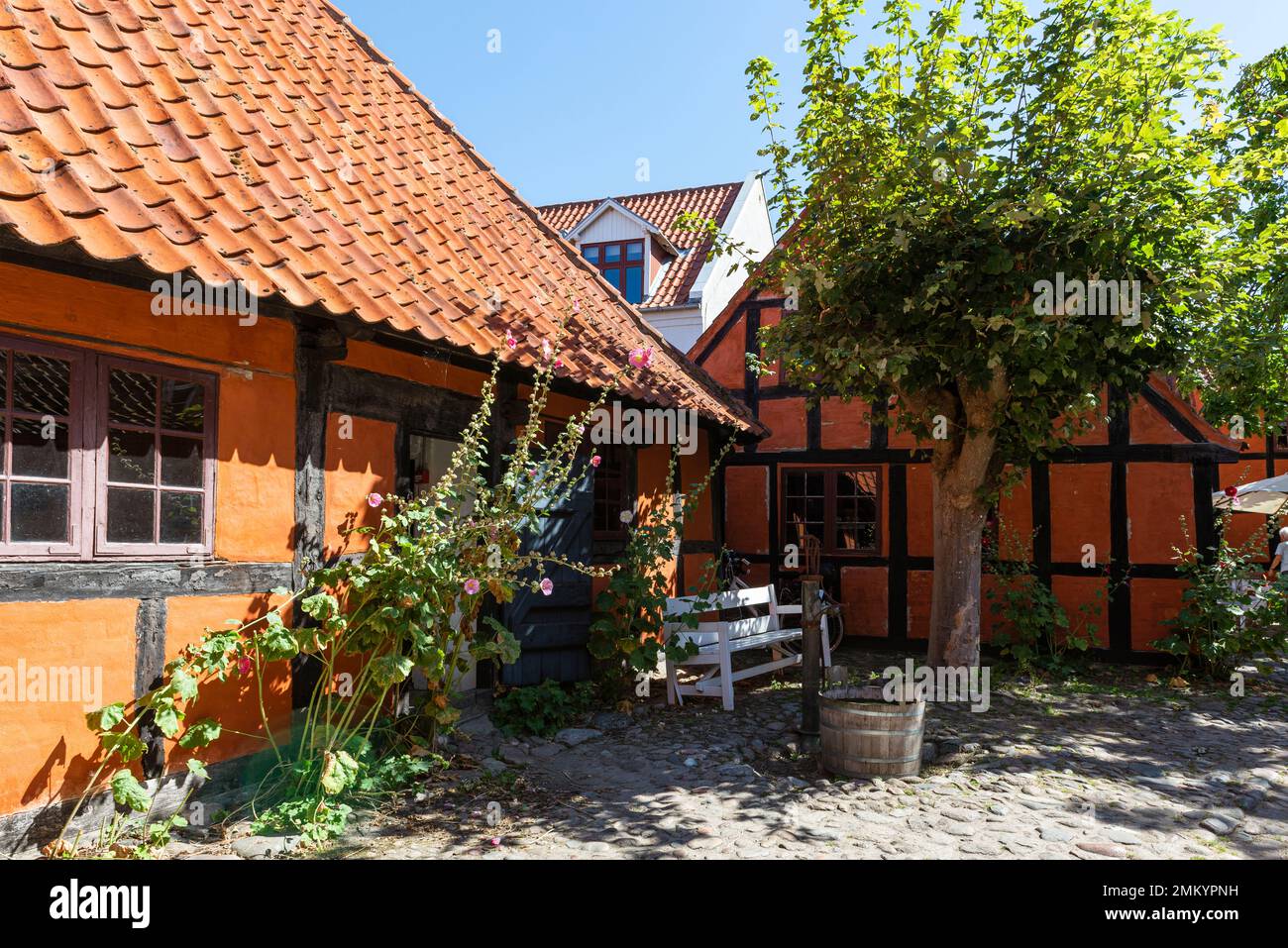 Timber framed houses of the old dye works with the East Jutland Museum ...