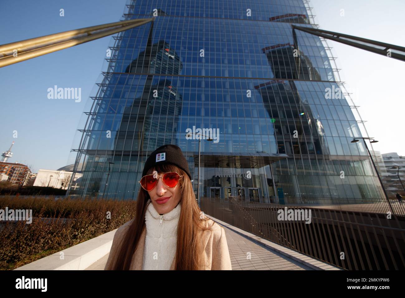 a professional female model and dancer, CityLife, Milan, Italy Stock ...