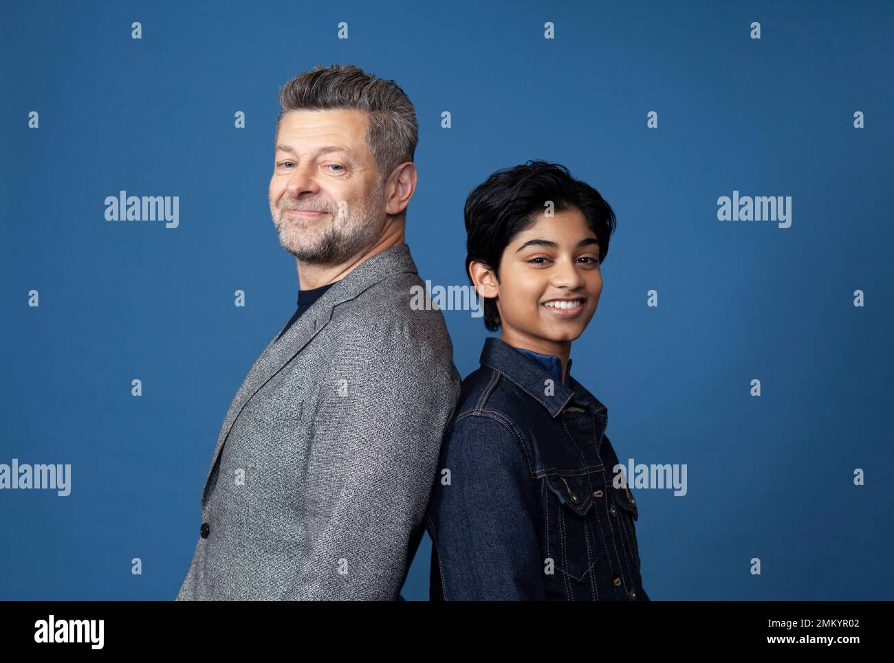 In this Nov. 28, 2018 photo, Andy Serkis, left, and Rohan Chand pose ...
