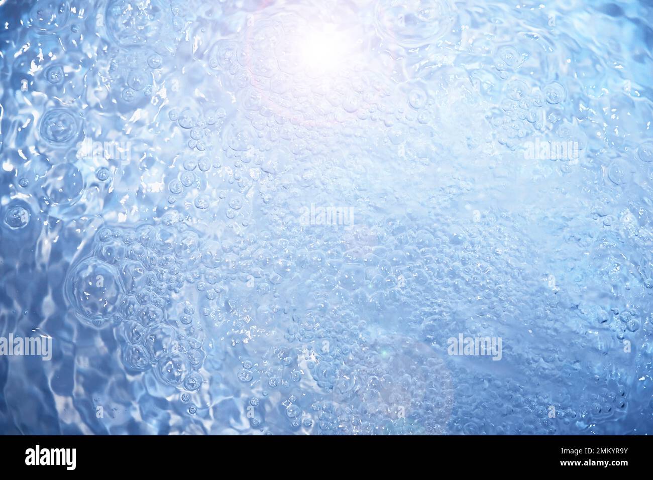Blue water texture. Bubbles bubbling water Stock Photo - Alamy