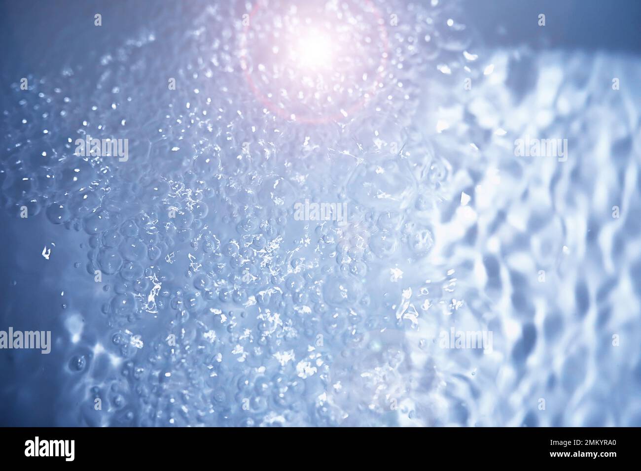 Blue water texture. Bubbles bubbling water Stock Photo - Alamy