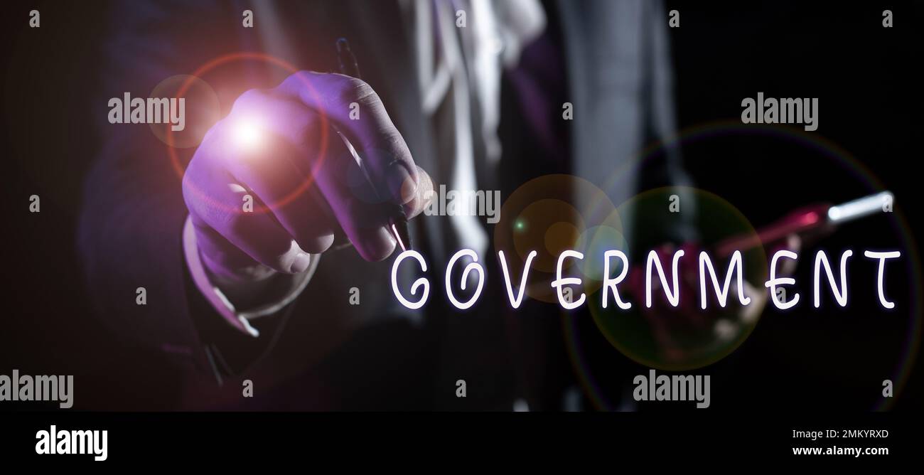 Text caption presenting Government. Business concept Group of people ...