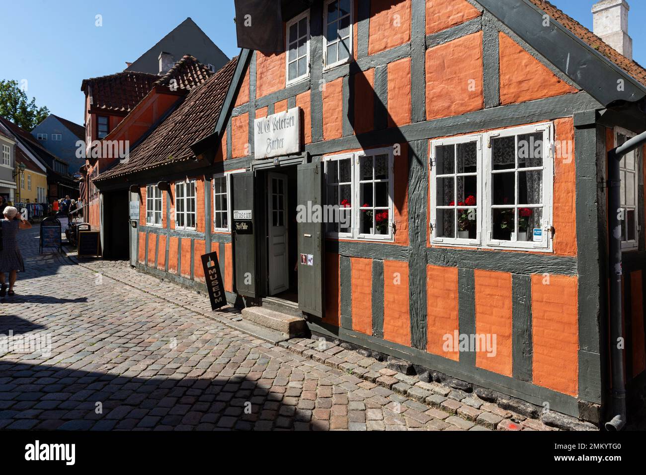 Timber framed houses of the old dye works with the East Jutland Museum ...