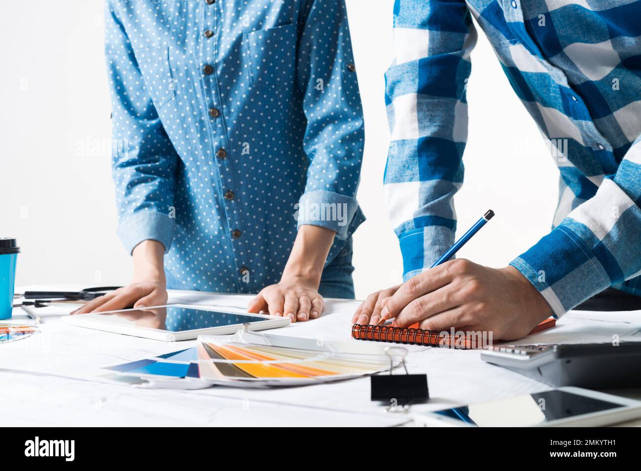 Designers selecting color palette for project Stock Photo - Alamy
