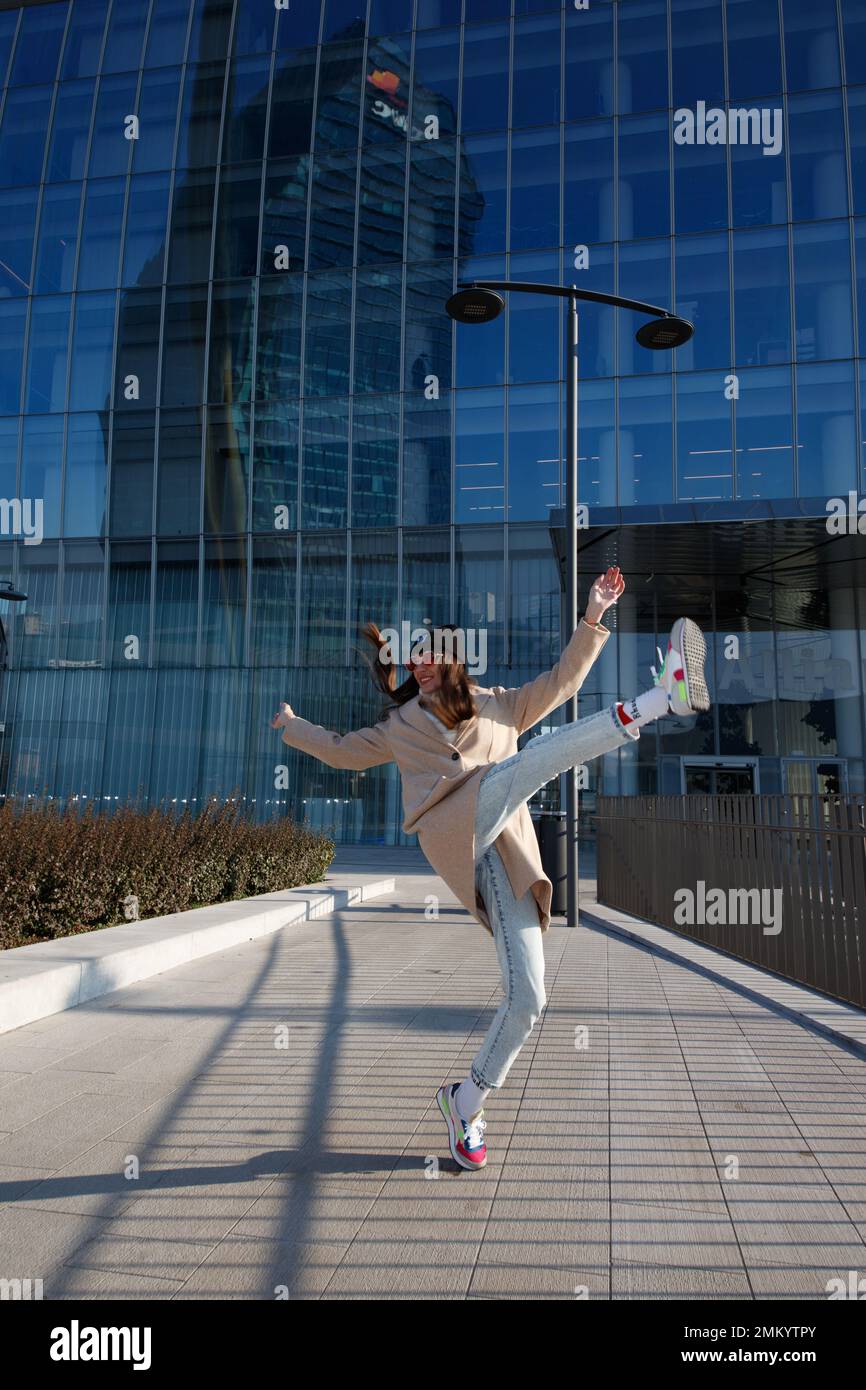 a professional female model and dancer, CityLife, Milan, Italy Stock ...