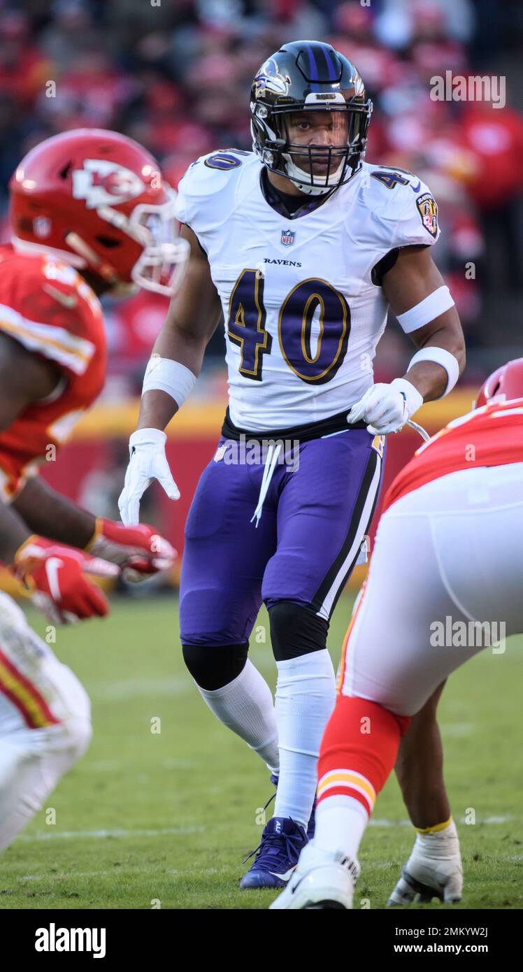Baltimore Ravens inside linebacker Kenny Young (40) during an NFL ...