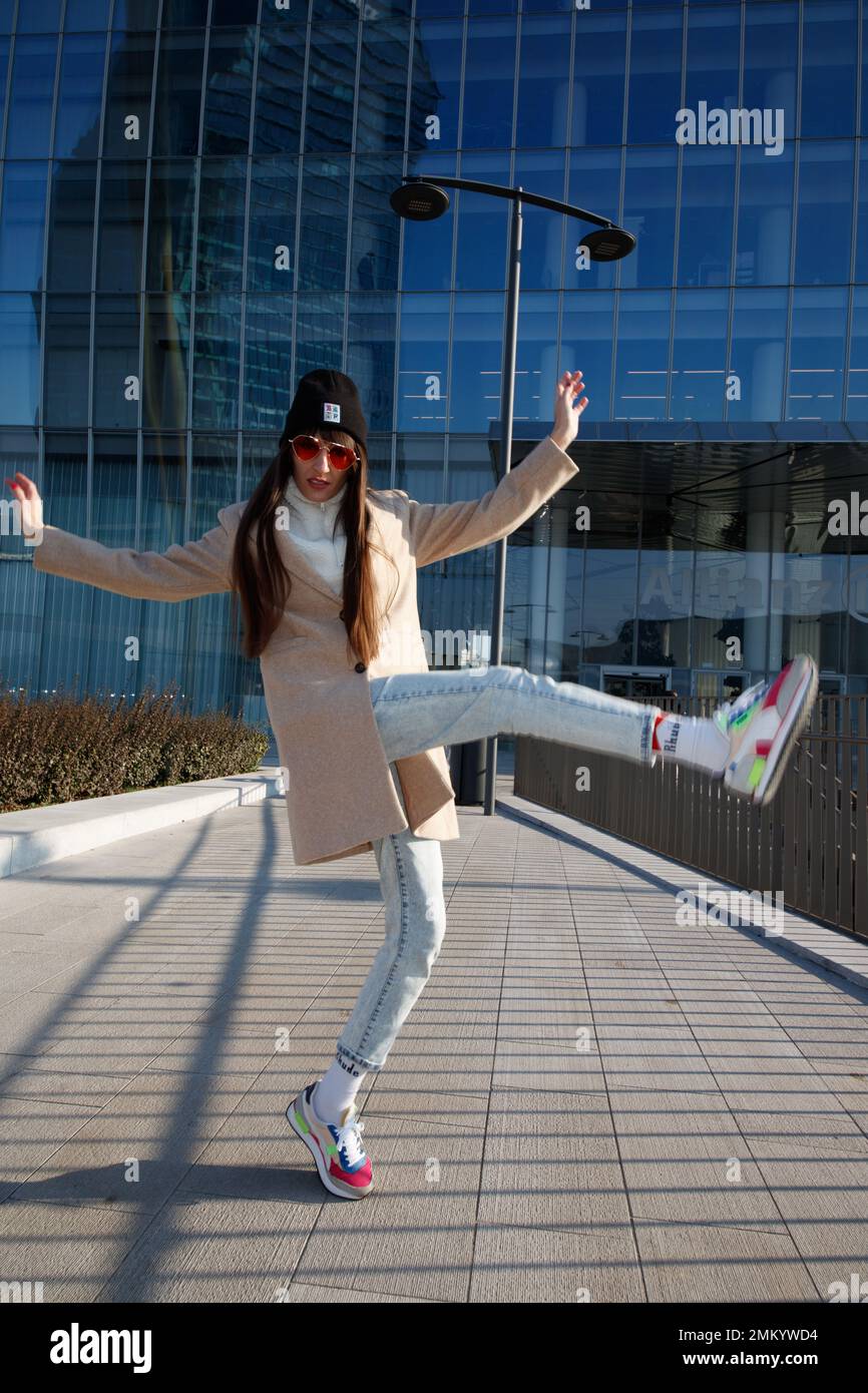 a professional female model and dancer, CityLife, Milan, Italy Stock ...