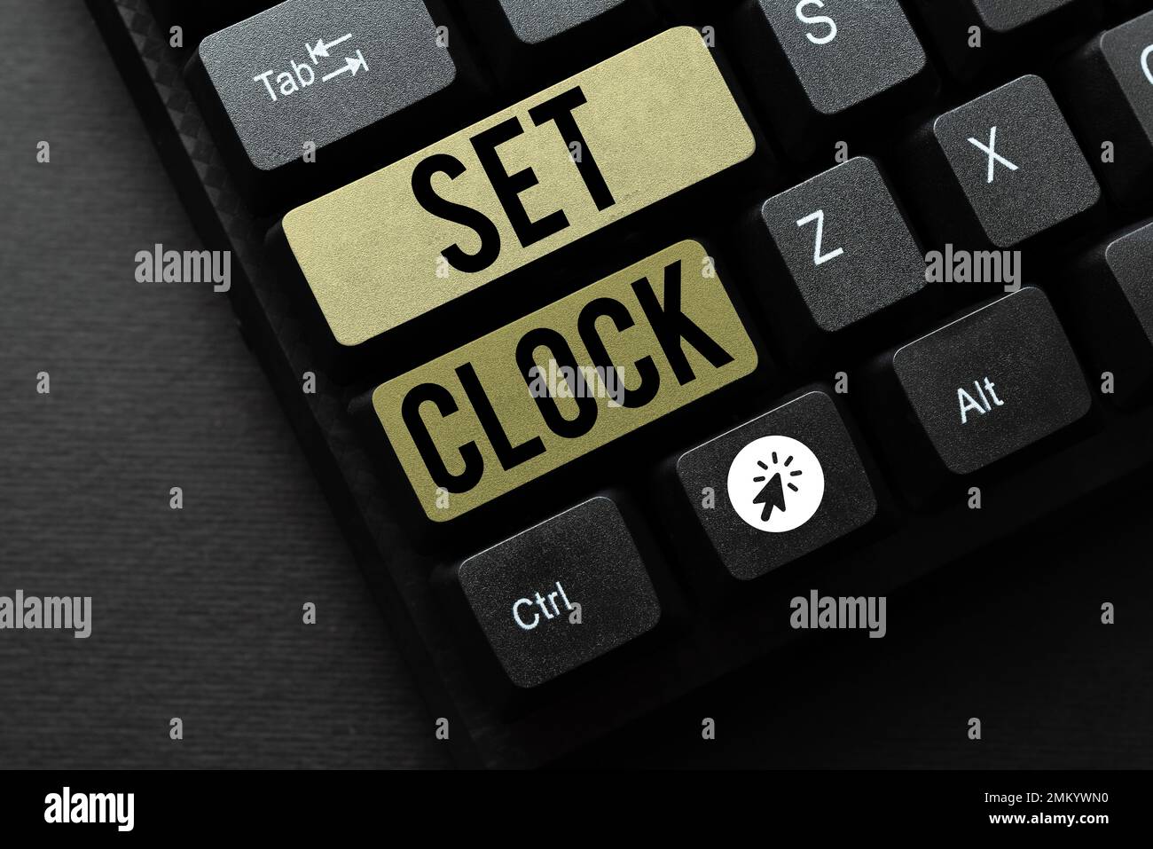 Hand writing sign Set Clock. Word Written on put it to the right time ...