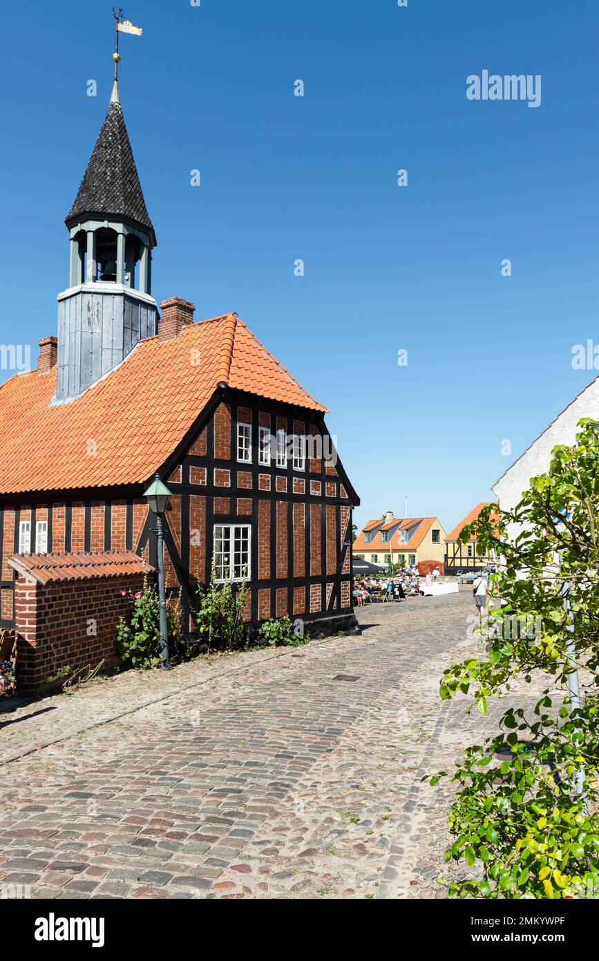 The old town hall of Ebeltoft, Djursland, Denmark made of half ...