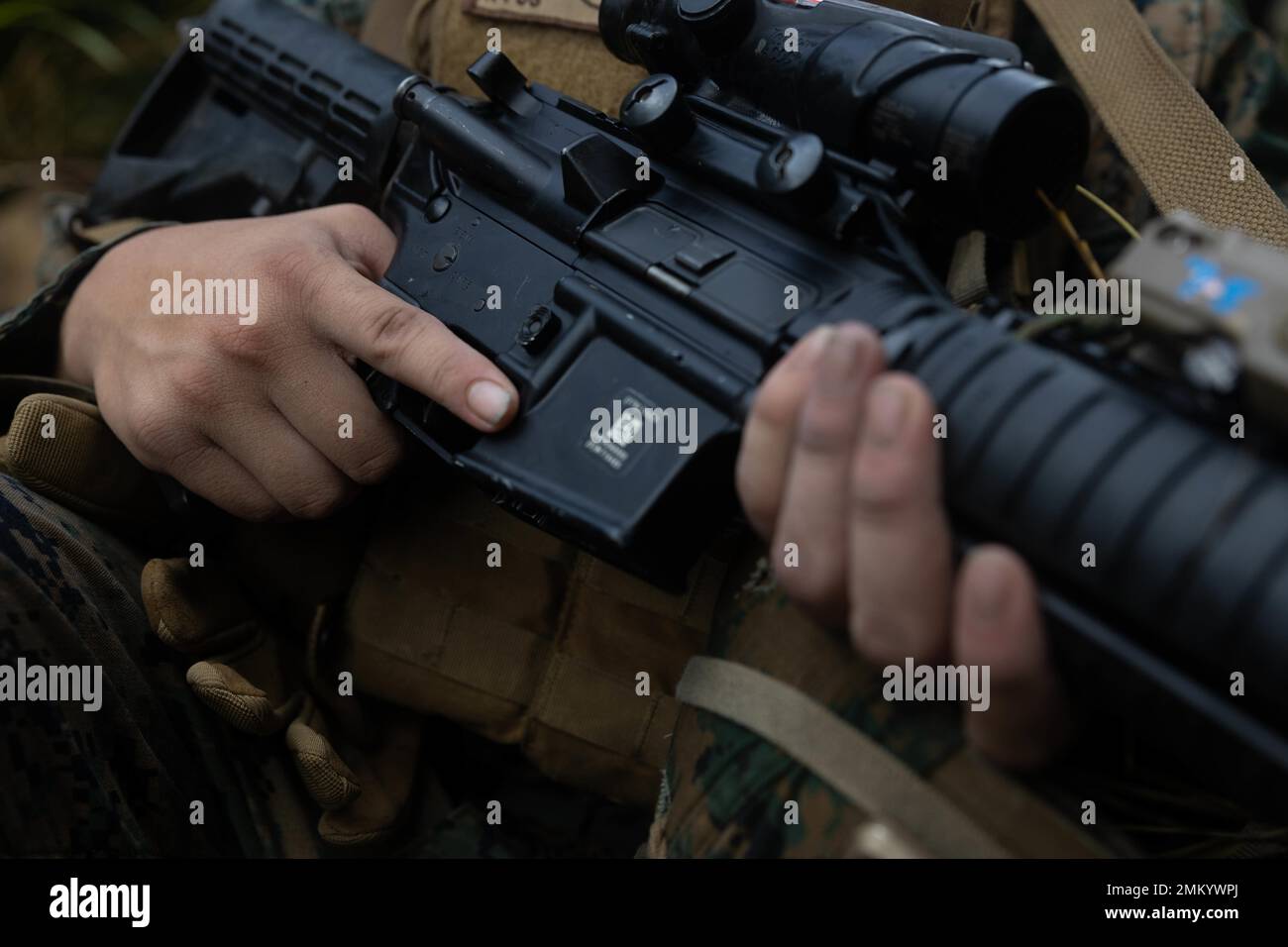 A U.S. Marine assigned to Maritime Surveillance Platoon, 3rd ...