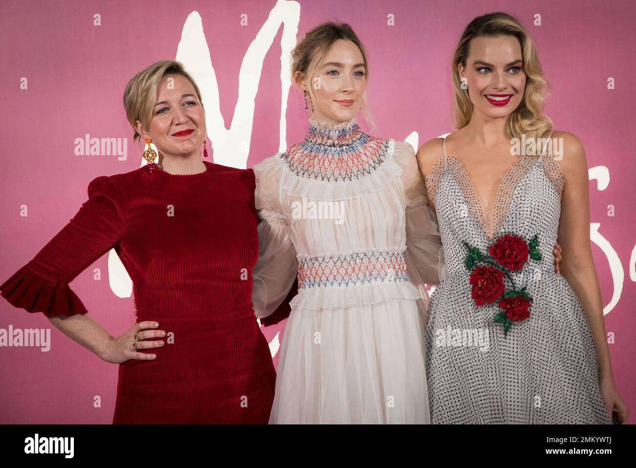 Director Josie Rourke, from left, actresses Saoirse Ronan and Margot ...