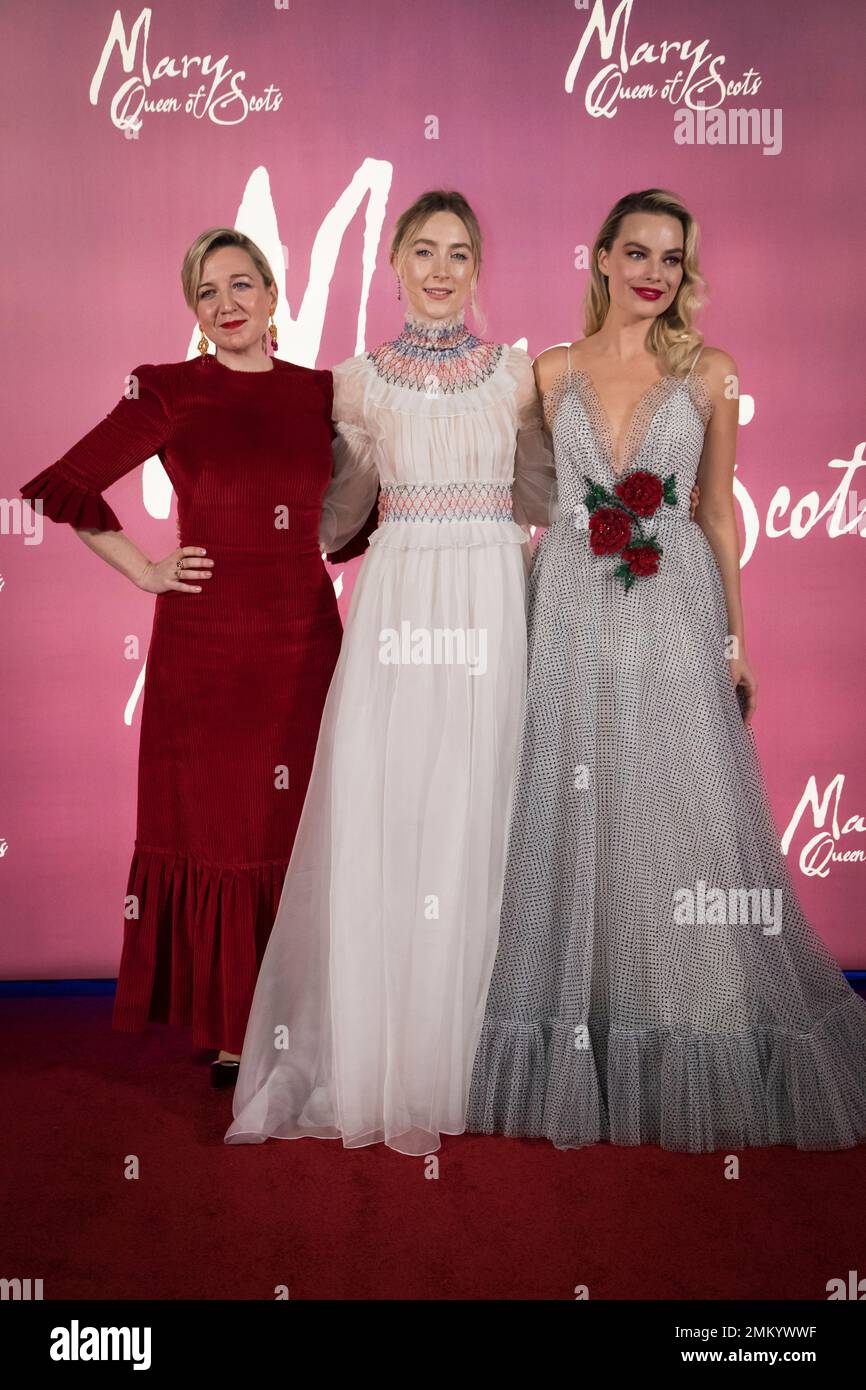 Director Josie Rourke, from left, actresses Saoirse Ronan and Margot ...