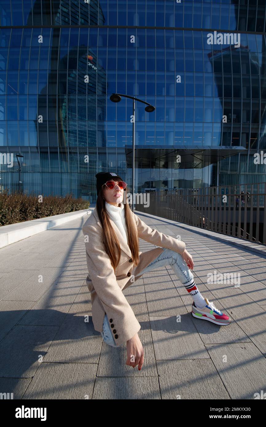 a professional female model and dancer, CityLife, Milan, Italy Stock ...