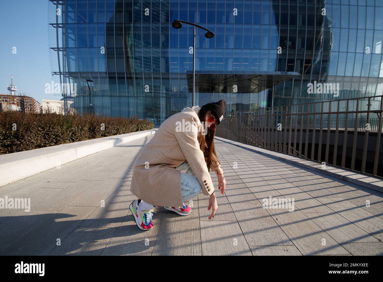 a professional female model and dancer, CityLife, Milan, Italy Stock ...