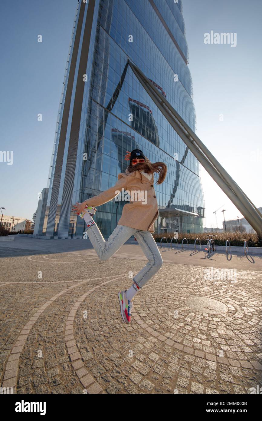 a professional female model and dancer, CityLife, Milan, Italy Stock ...